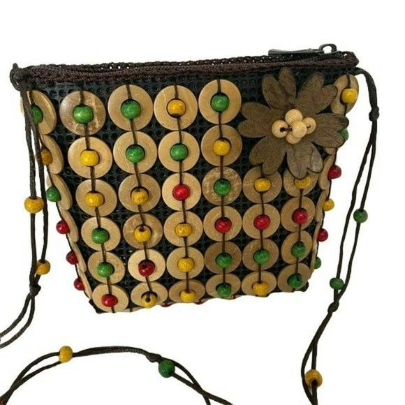 Bags | Coconut Shell Beaded Sling Bag For Women Crossbody Long Strap ...